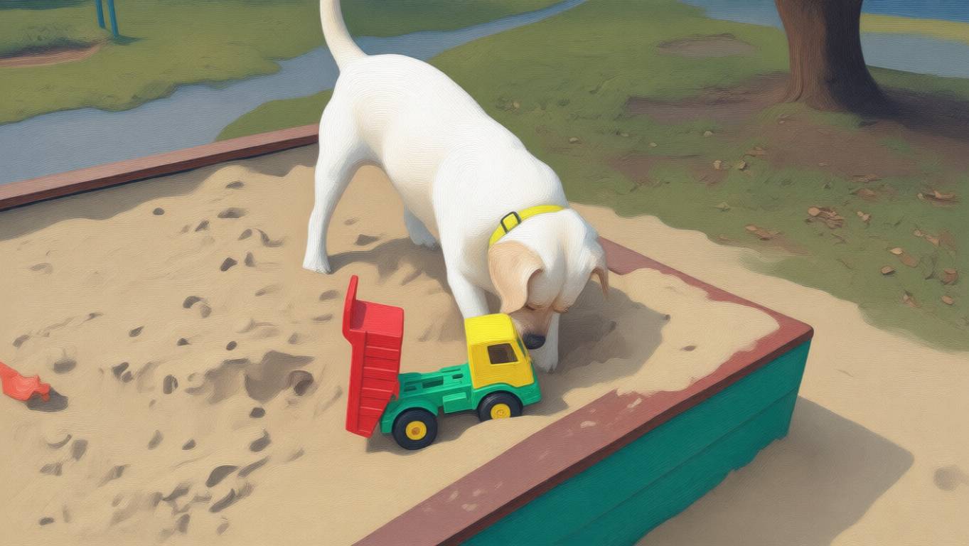 Песочница, песок и Симба — идеальное сочетание