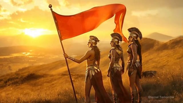 Glamorous Spartan Warrior Woman In 1950s Style _ Panavision 70 _ Retrofuturistic AI Art _ AI Video