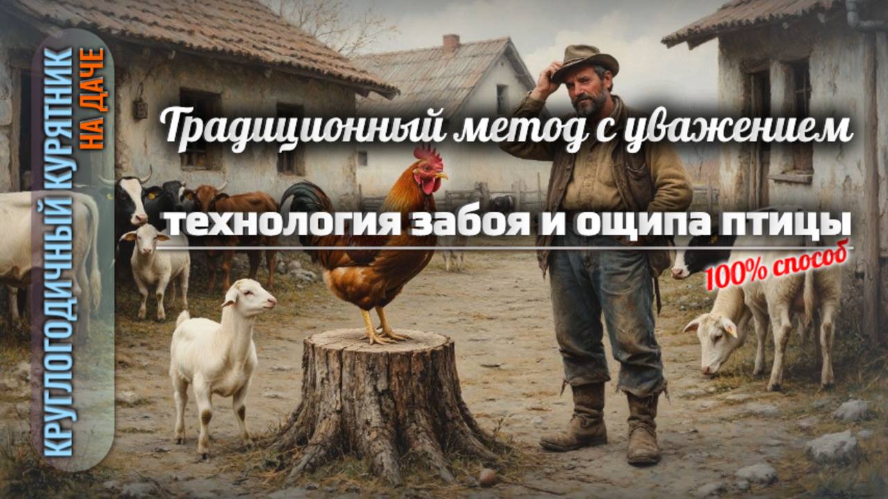 Как ЗАБИТЬ курицу БЕЗ СТРЕССА: метод конуса и пенька