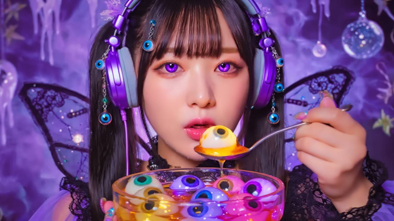 [ASMR] Волшебная пожирающая ведьма 🎃 Коллекция сладостей  🩸🕯️ #АСМР #asmr #aiasmr