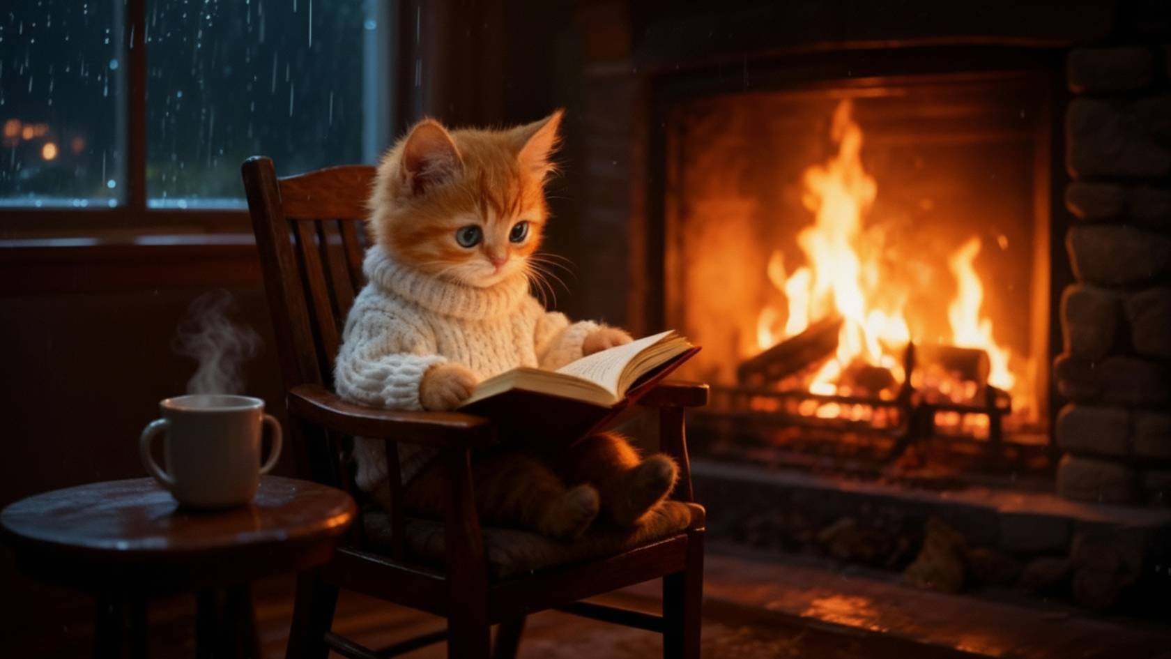 Жил котёнок в лесном домике.