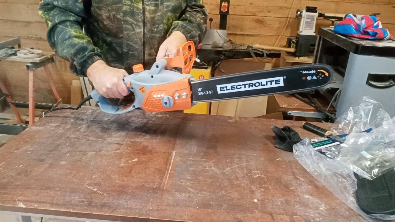 Пила цепная электрическая MSE 1800/16. Распаковка сборка тестирование