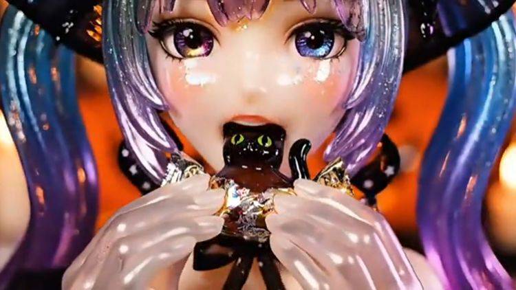 ASMR от ИИ 🎃 Стеклянная девочка на Хэллоуин | АСМР Звуки сладостей и прозрачная магия расслабления