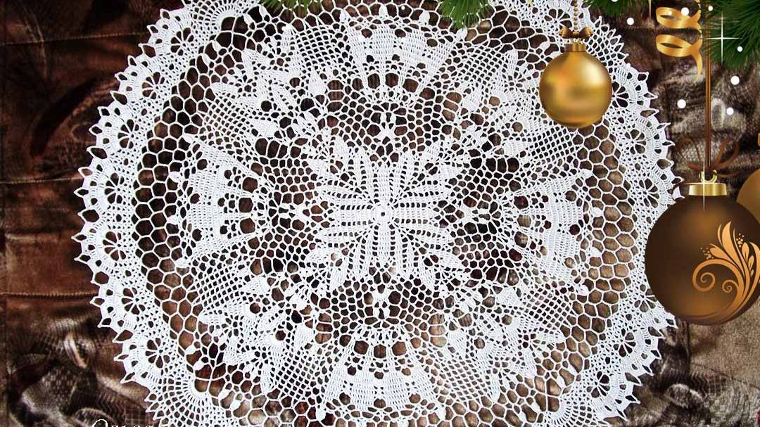 БОЛЬШАЯ САЛФЕТКА КРЮЧКОМ "СНЕЖНАЯ КОРОЛЕВА". ЧАСТЬ 1