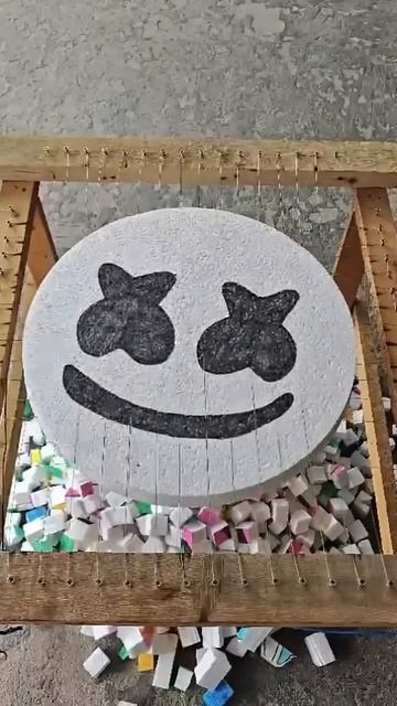 Oddly Satisfying 3D painted Styrofoam cutting  asmr  experiment  fyp