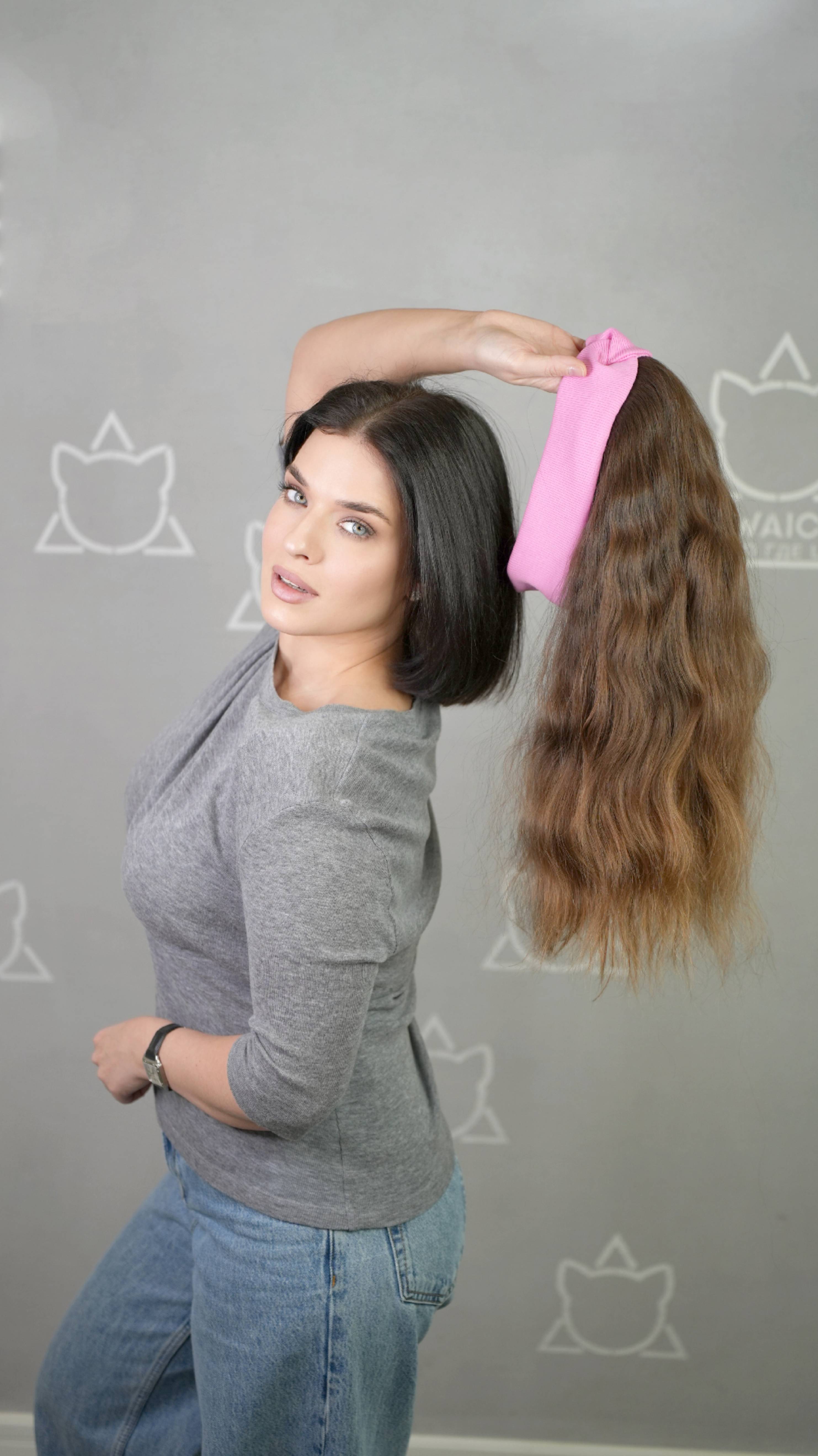 Волосы на повязке. Повязка из натуральных волос. Система замещения волос на повязке.