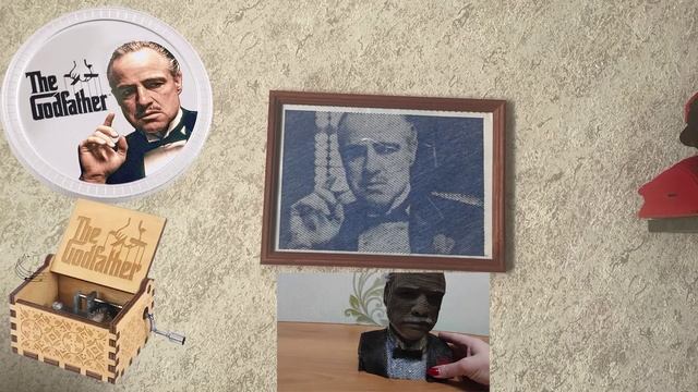 Картина-раскраска и покрашенный  картонный 3D пазл плюс мини шарманка Godfather