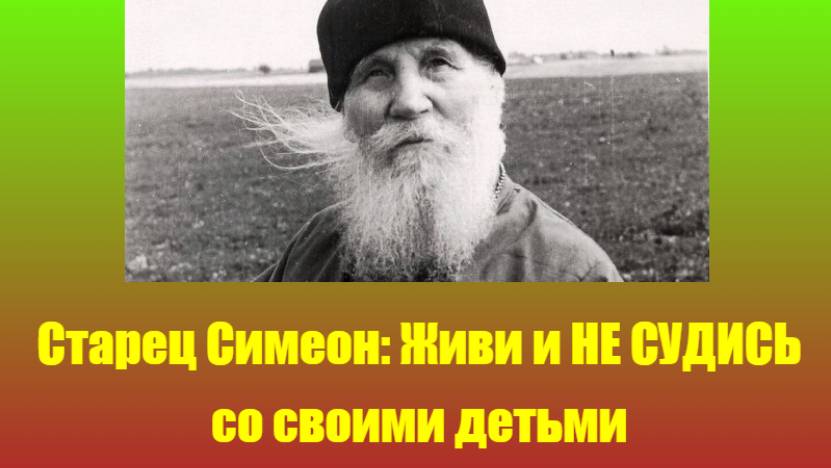 Живи и не судись со своими детьми. Старец Симеон.