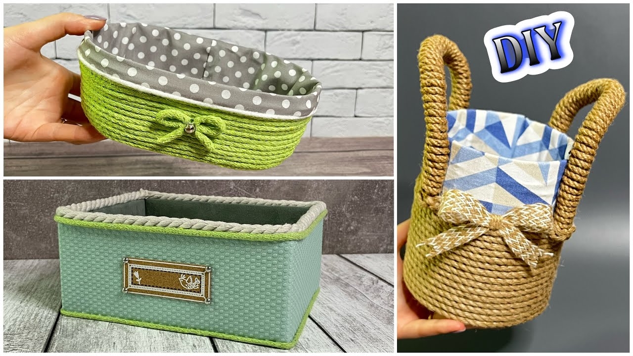 🔊3 УДИВИТЕЛЬНЫХ ИДЕИ ПО ПЕРЕРАБОТКИ💥КОРЗИНА ОРГАНАЙЗЕР СВОИМИ РУКАМИ