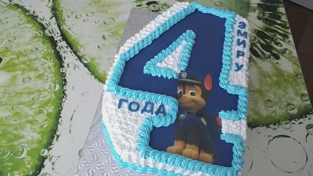 Оформление торта цифра 4.