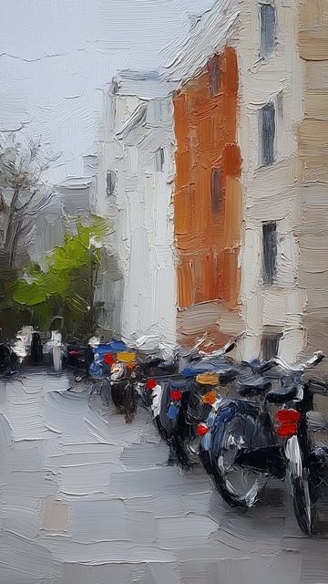 Стоянка велосипедов (картина #982) / Арт-студия Нормова