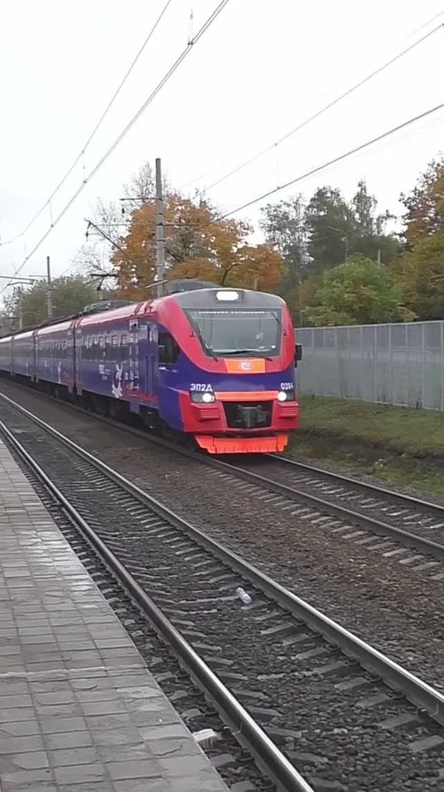 Электропоезд ЭП2Д-0284 (ЦППК) скоростной приг. поезд "РЭКС-Экспресс" № 7124 Москва — Раменское.