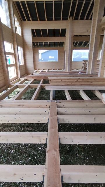 Видеоотчет. Никулино. Силовой контур дома из клееного бруса.