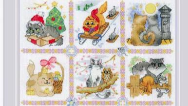 Вышивка крестиком от Риолис "Кошачий календарь" 12