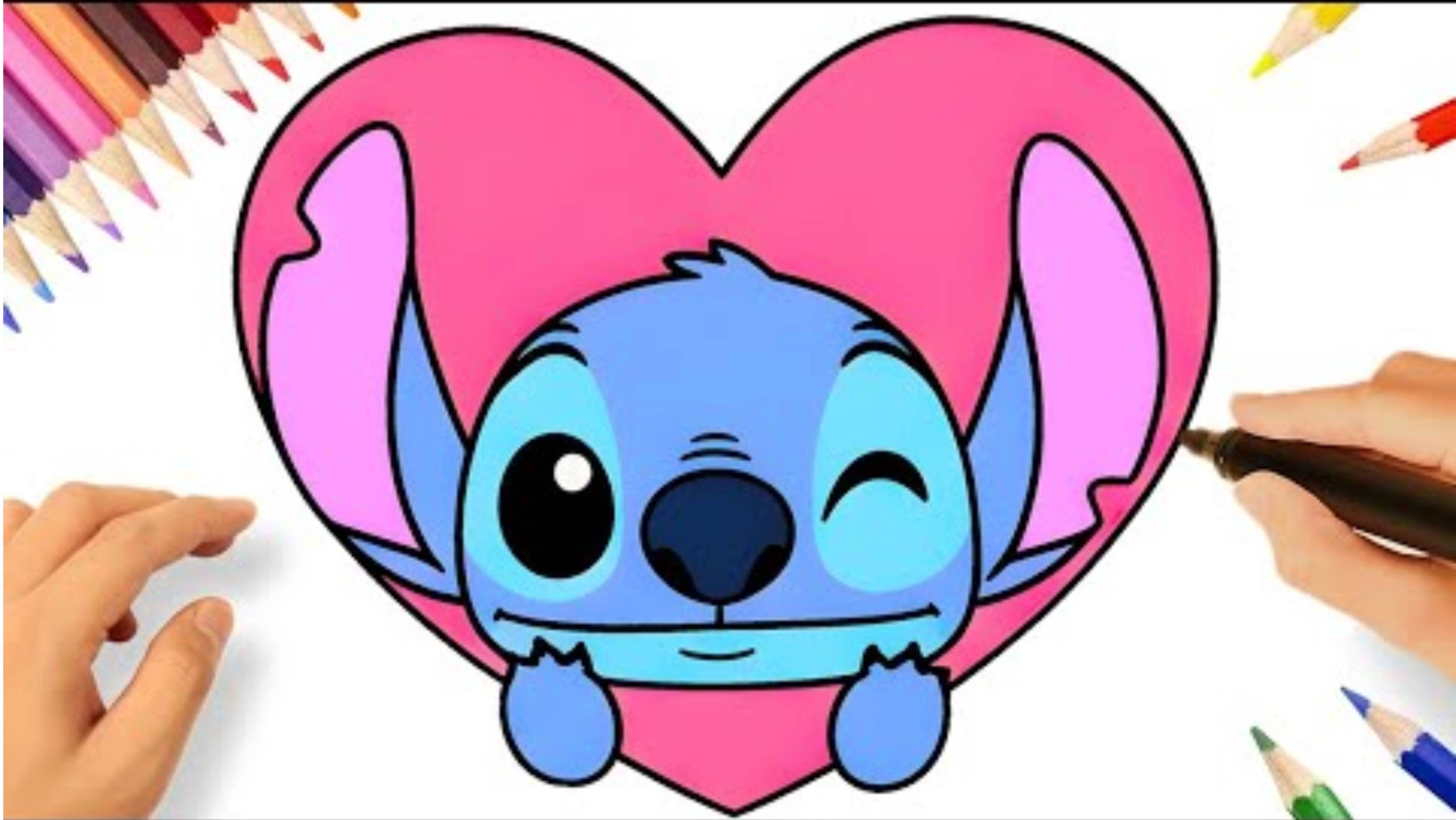 КАК ЛЕГКО НАРИСОВАТЬ ПОДМИГИВАЮЩЕГО СТИЧА 💗❤️