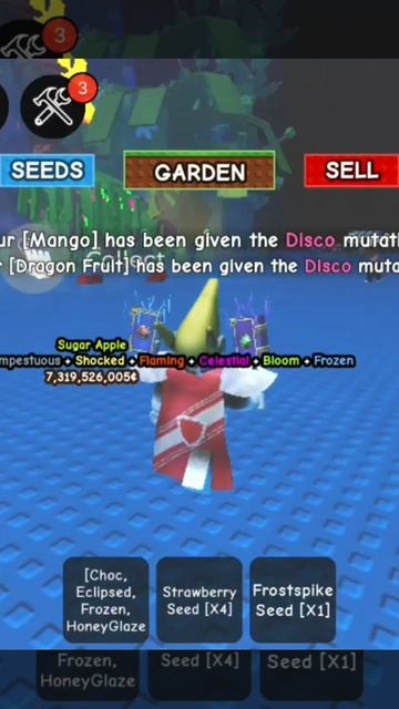 Семена падают с неба в вырасти сад в роблокс
