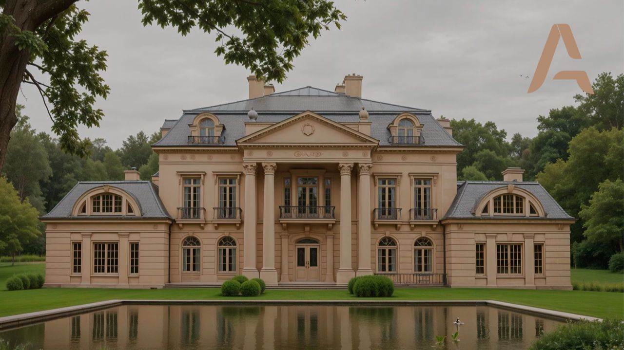 Роскошный дом с продуманной планировкой. Проект дома с цокольным этажом, гаражом и бассейном