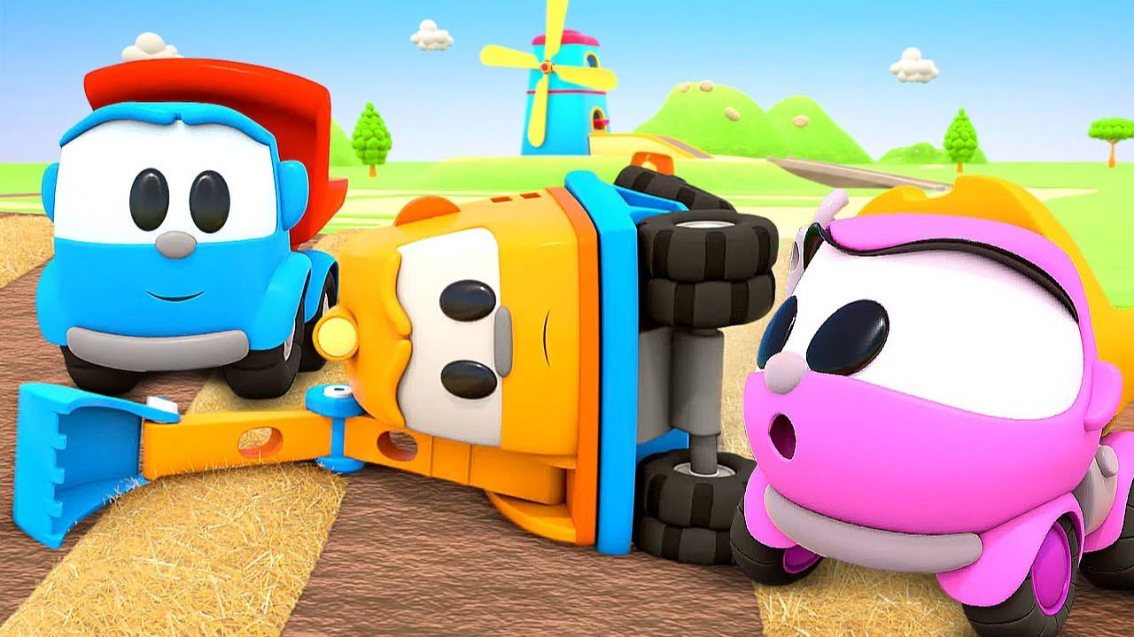 Лёва Грузовичок и мультики про его друзей. Как убрать сено с поля?