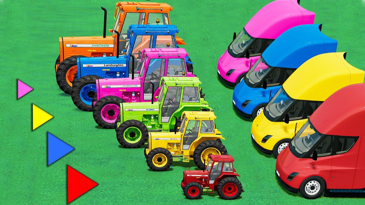 МАШИНКИ ВИДЕО ПРО МАШИНКИ УПРАВЛЯЕМ ТРАКТОРАМИ И ГРУЗОВИКАМИ ЦВЕТНЫЕ МАШИНКИ ИГРУШКИ МАШИНКИ