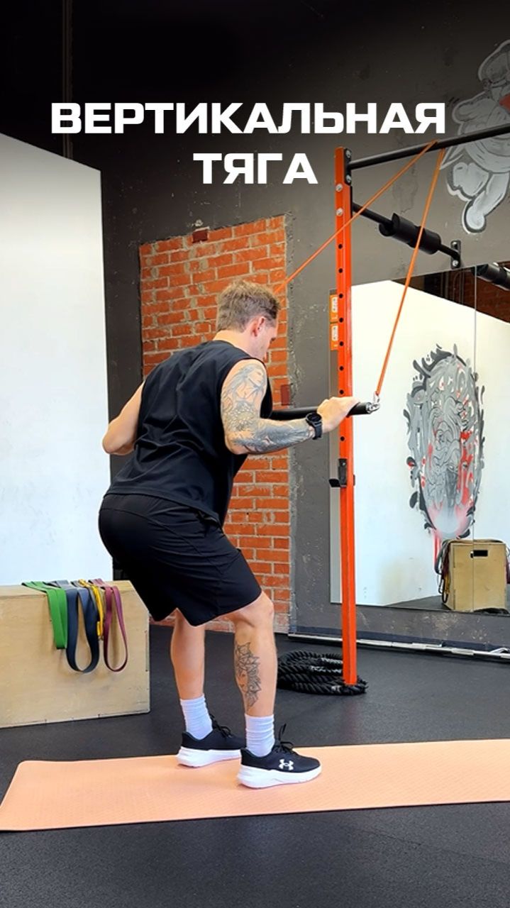 Вертикальная тяга с грифом и резинками FITFILIP — простое упражнение для сильной спины