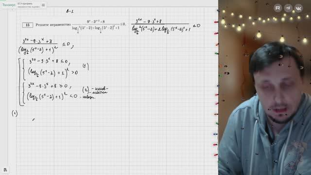 Вариант №1 Неравенство (задание №15) из Ященко 36 вариантов 2026 ЕГЭ профиль по математике.