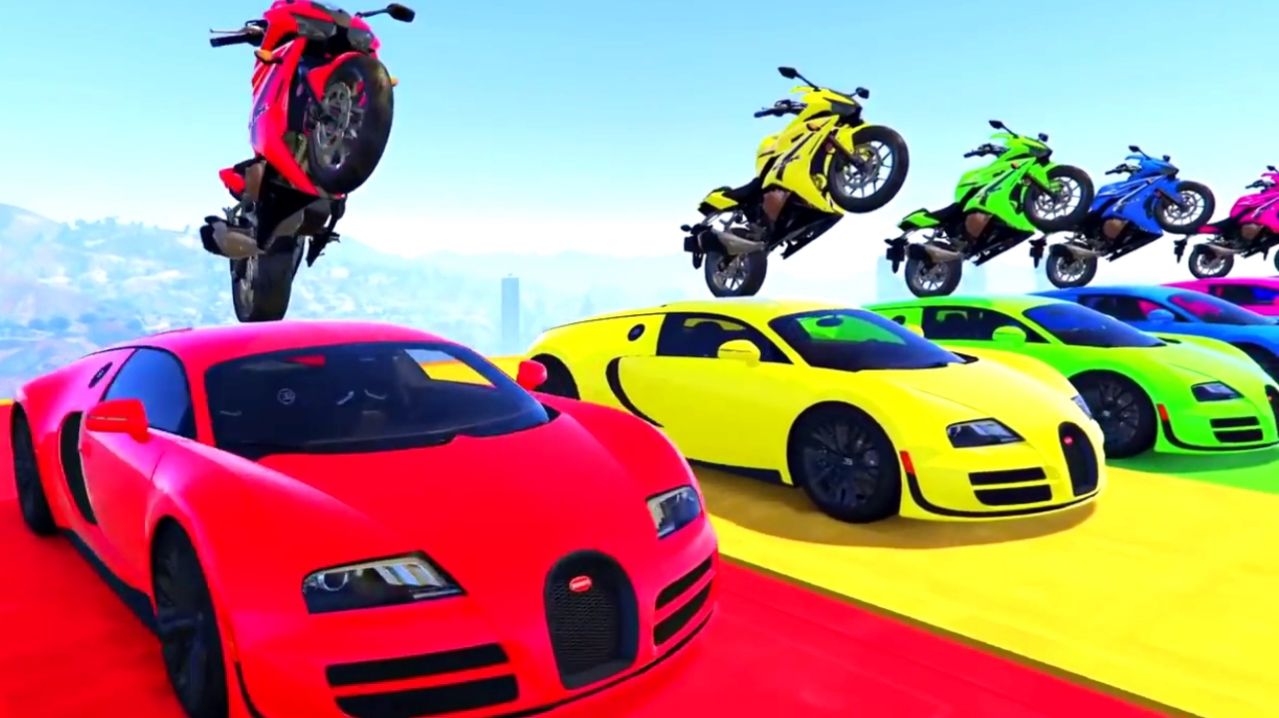 СУПЕР ГОНКИ ЧЕЛОВЕК-ПАУК и БУГАТТИ с Супергероями ХАЛКОМ и ЖЕЛЕЗНЫМ ЧЕЛОВЕКОМ Испытание на Рампе