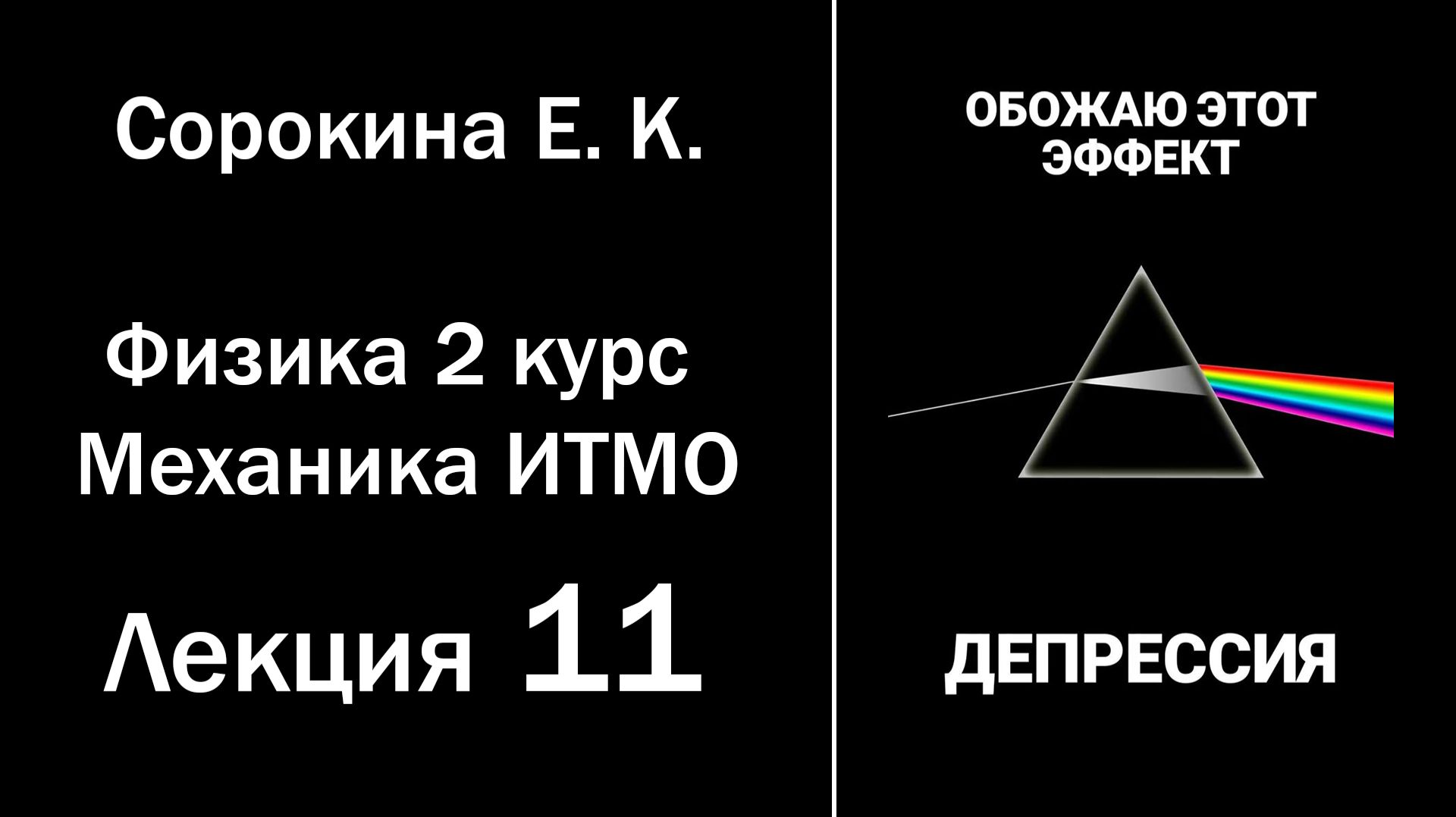 Физика Сорокина Е. К. 2 курс Механика Лекция 11