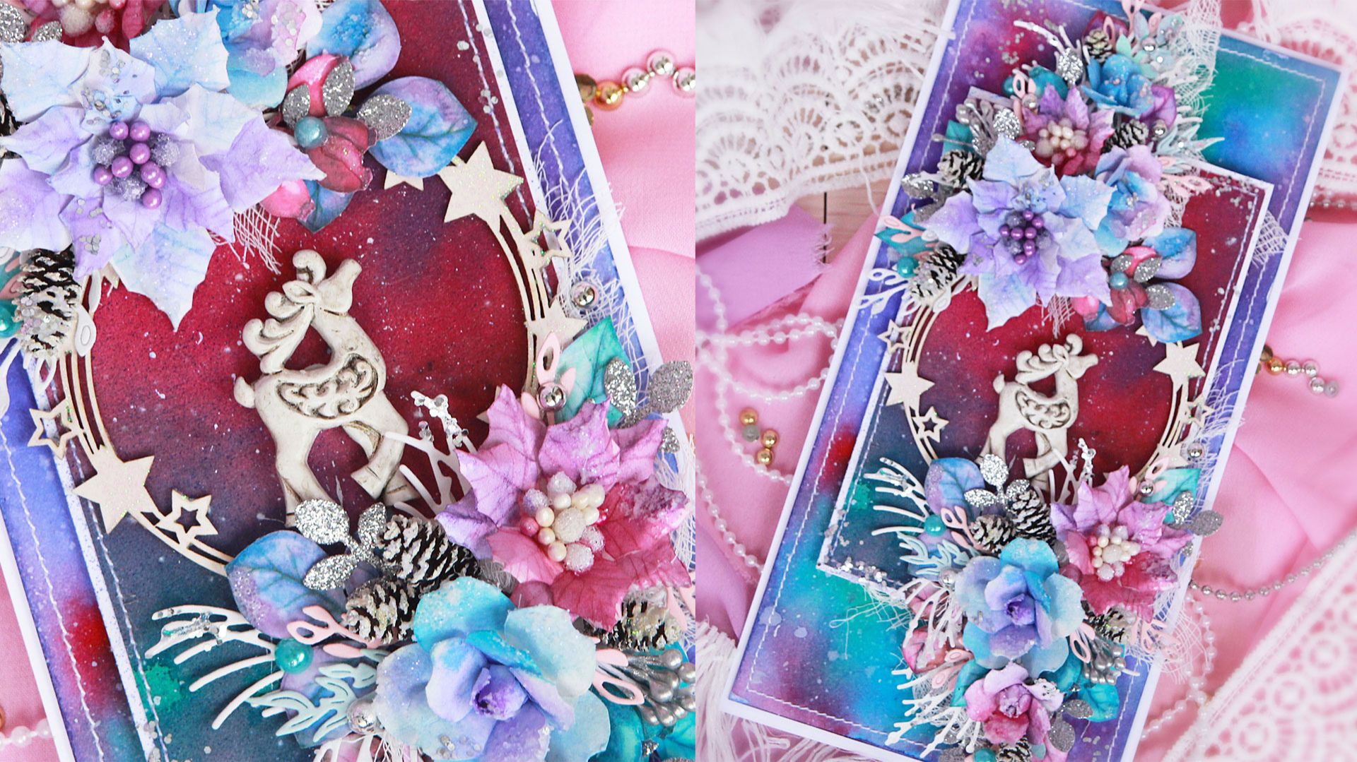 Новогоднее настроение появляется с каждой добавленной деталью. Делаю новогоднюю открытку 🎄DIY