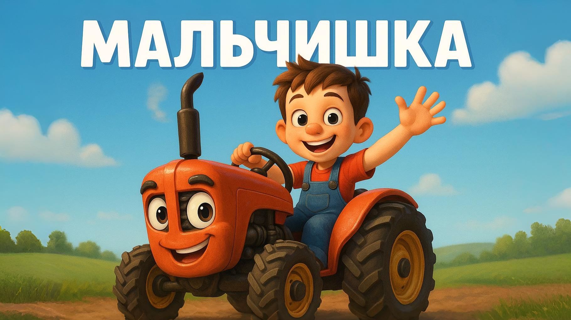 Детская песенка про мальчишку на ТРАКТОРЕ. Детские песни про машинки и строительную технику.