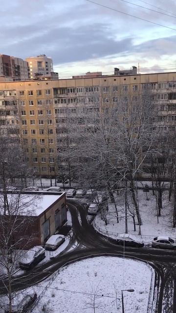 Санкт-Петербург. 15.11.2025. Проспект Энгельса. Первая пороша. Пора «переобуться»