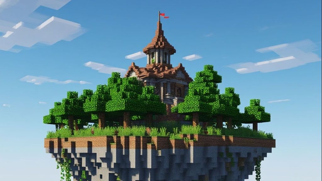 Остров в майкрафте, я выживаю на острове 32 на 32 блоков