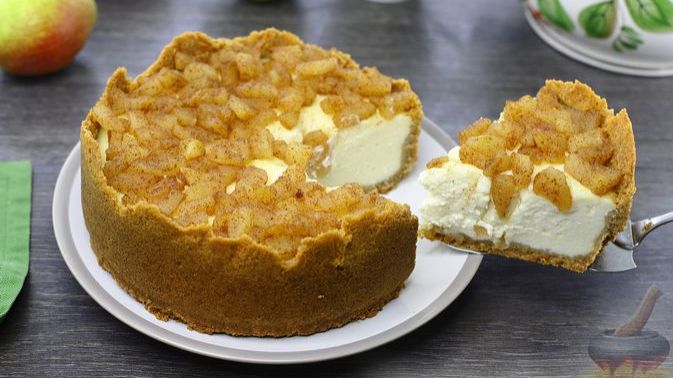 Лёгкий, как облако. Ароматный, как осень. ТВОРОЖНЫЙ ЧИЗКЕЙК С ГРУШЕЙ