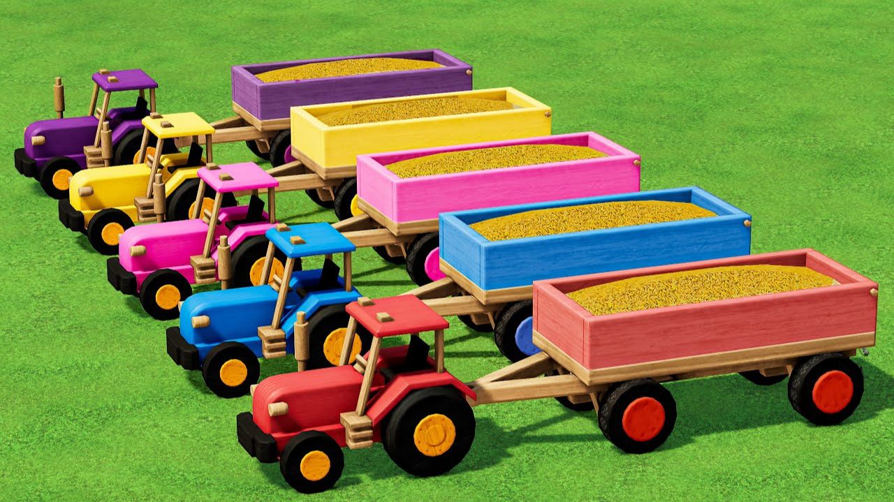 МАШИНКИ ВИДЕО ПРО МАШИНКИ КАТАЕМСЯ НА ТРАКТОРАХ ЦВЕТНЫЕ МАШИНКИ ИГРУШКИ МАШИНКИ
