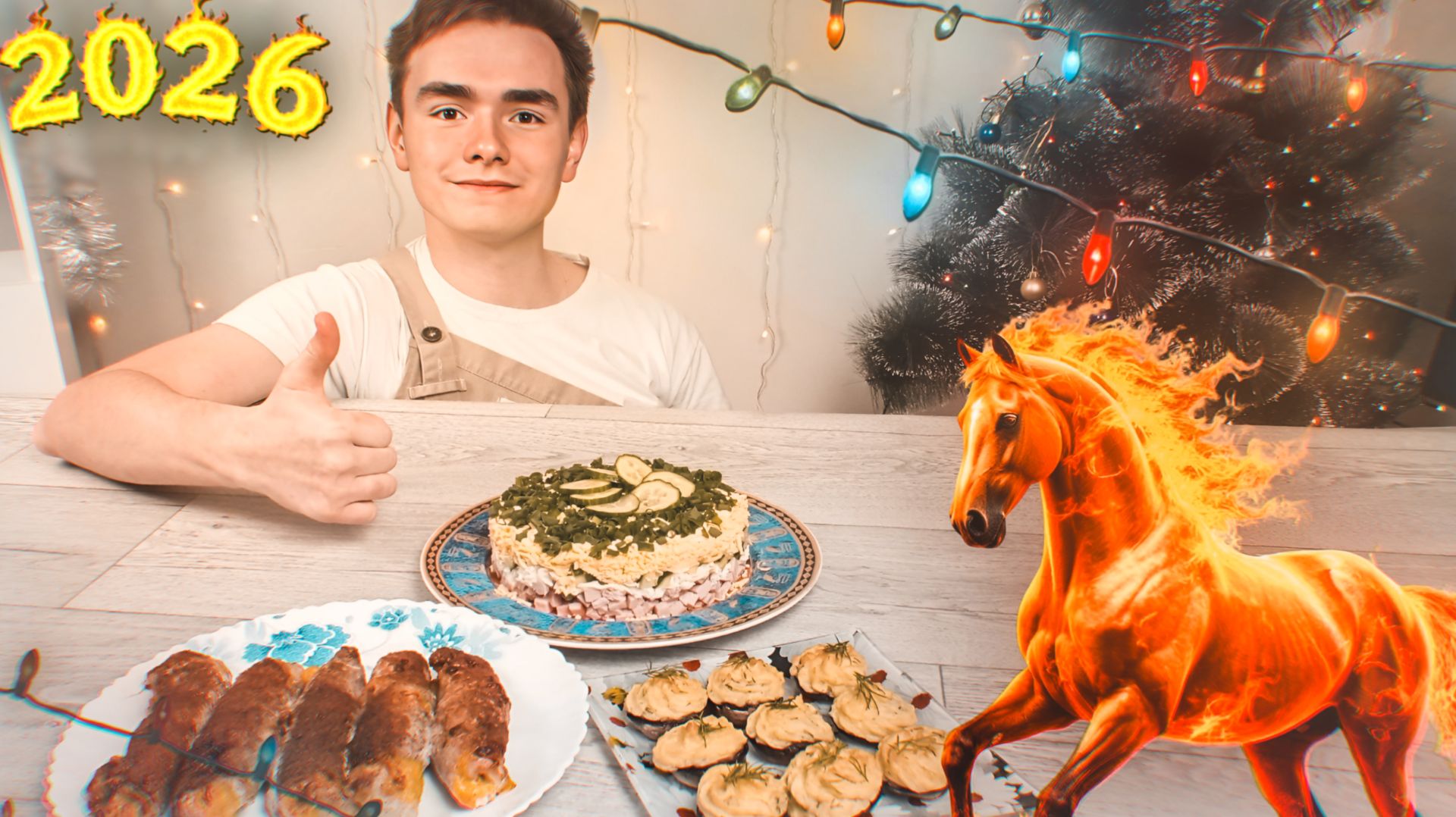 НОВОГОДНИЙ СТОЛ 2026. ЗАКУСКА, ГОРЯЧЕЕ, САЛАТ