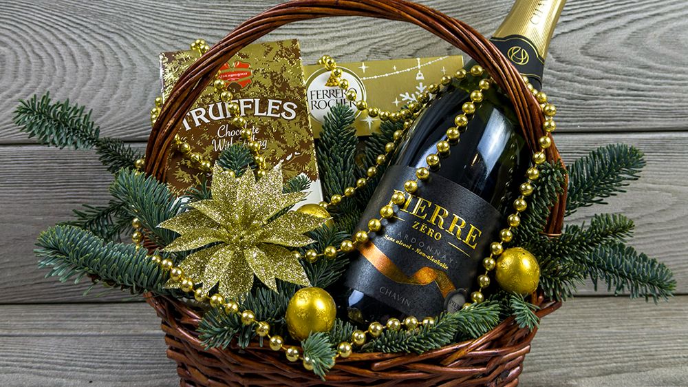 Подарочная корзина на Новый год 2026  «Элеганс» / Подарок другу на Новый год!