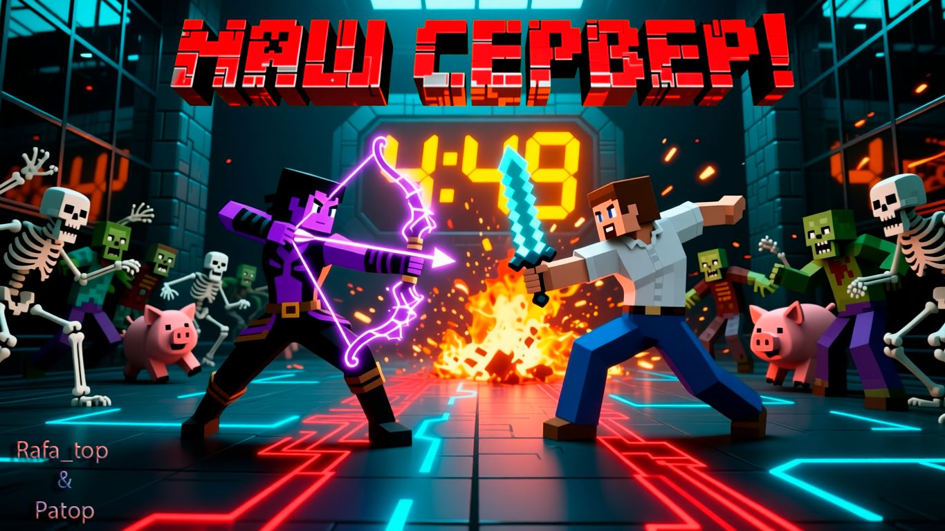 ЧЕЛЛЕНДЖ ОТ РАФАТОПА И ПАТОПА: Проходим наш собственный сервер с бесконечными мобами за 5 минут!