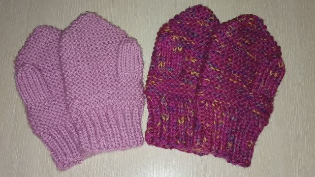 Варежки спицами на ребенка 3-4 лет__мастер класс для начинающих