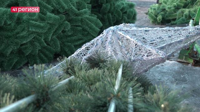 НОВОГОДНЮЮ ЁЛКУ НАЧАЛИ УСТАНАВЛИВАТЬ В ЦЕНТРЕ ПЕТРОПАВЛОВСКА • БЕЗ КОММЕНТАРИЕВ