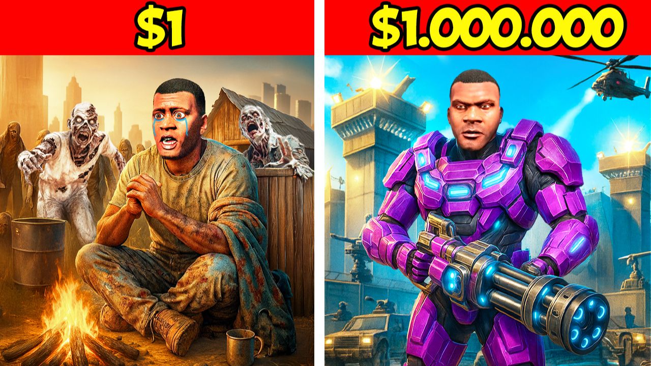 БУНКЕР ДЛЯ ЗОМБИ АПОКАЛИПСИСА ЗА 1$ vs 1 000 000$ В ГТА 5!