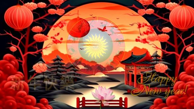 С Новым 2026 годом! 新年快樂! Супер открытка c пожеланиями на китайском и русском языках.