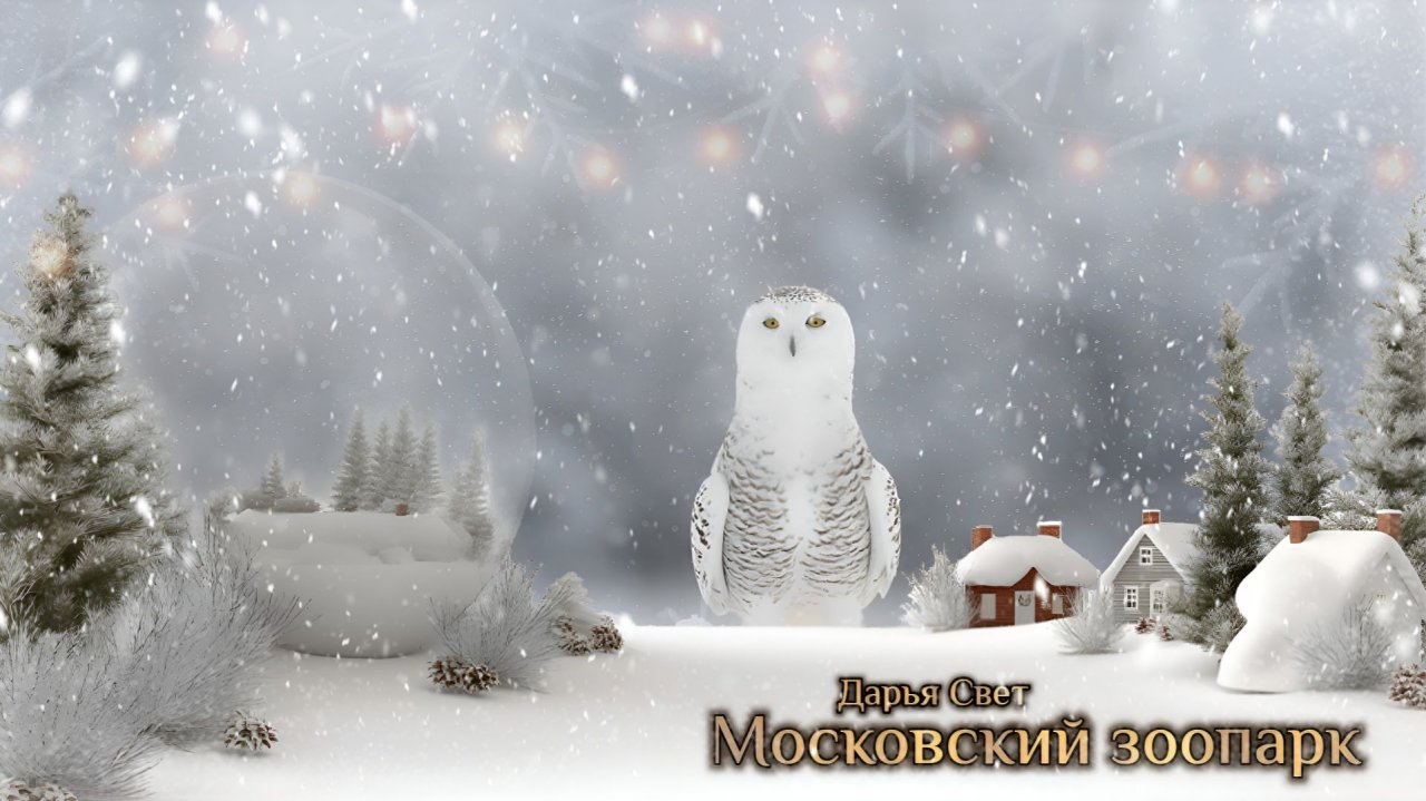 Белая сова, или полярная сова. Совушка зевает. Московский зоопарк. Осень 2025
