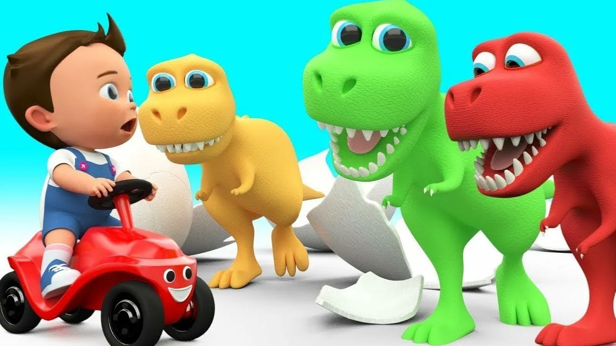 Cartoon Dinosaurs T Rex 3D Baby Fun Learning Colors for Children with ...