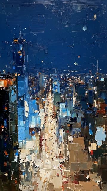 Ночной мегаполис (картина #999) / Арт-студия Нормова