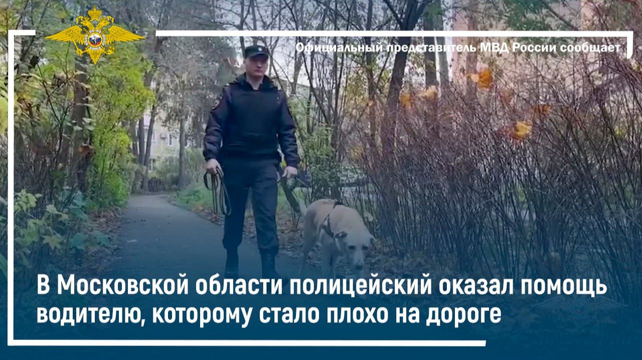 В Московской области полицейский оказал помощь водителю, которому стало плохо на дороге