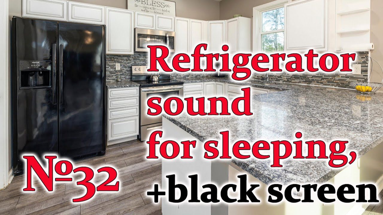 Звук холодильника для сна, +черный экран №32