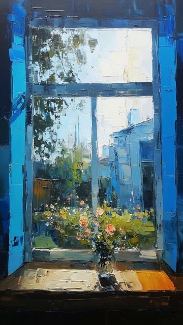 Окно в сад (картина #1000) / Арт-студия Нормова