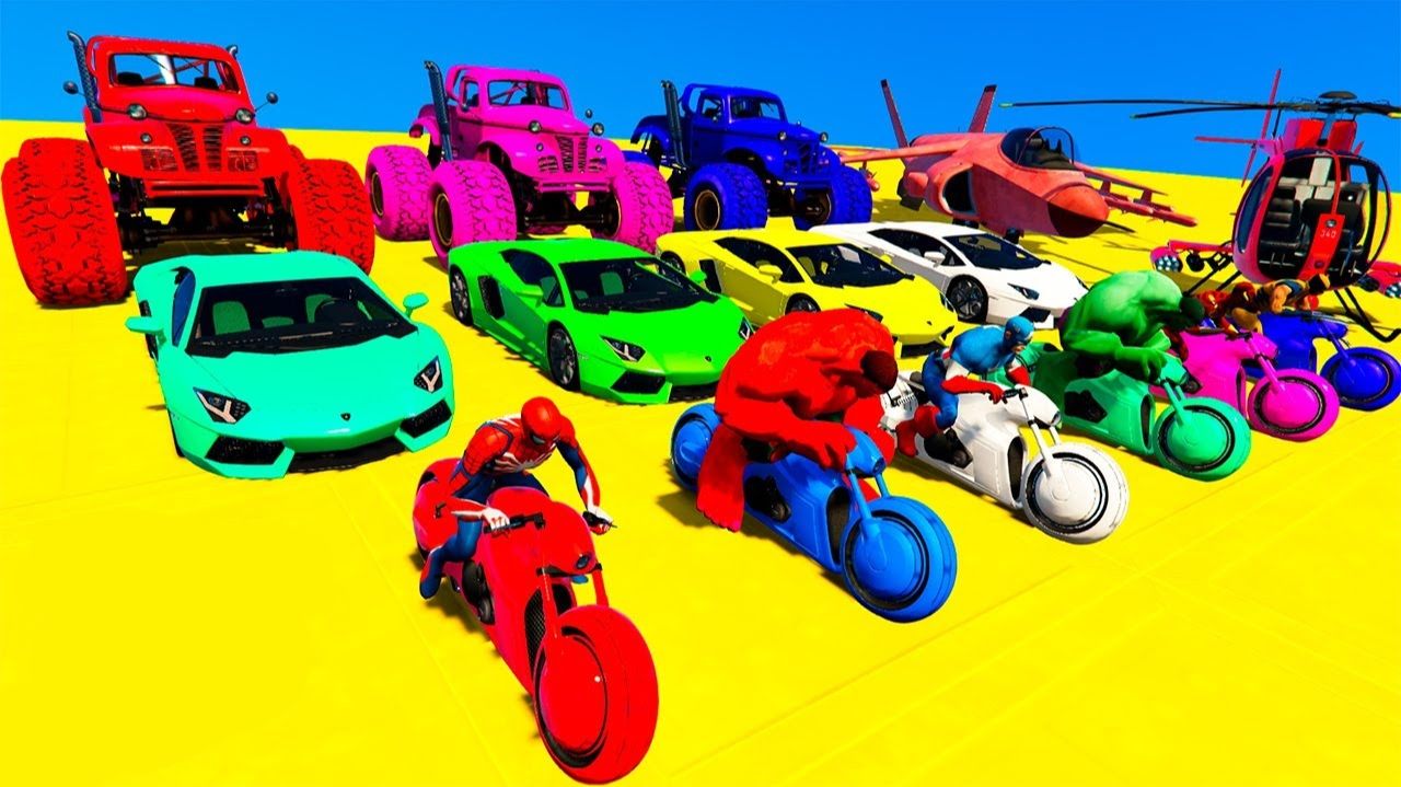 ЧЕЛОВЕК-ПАУК НА МОТОЦИКЛЕ Испытание на рампе Морские ТИТАНЫ Супер Гонки на гидроцикле супергероями