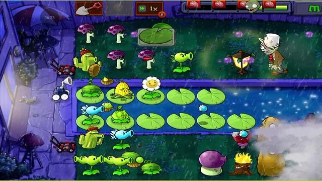 Прохожу мини игру "Это дождь из семян" в PVZ 1