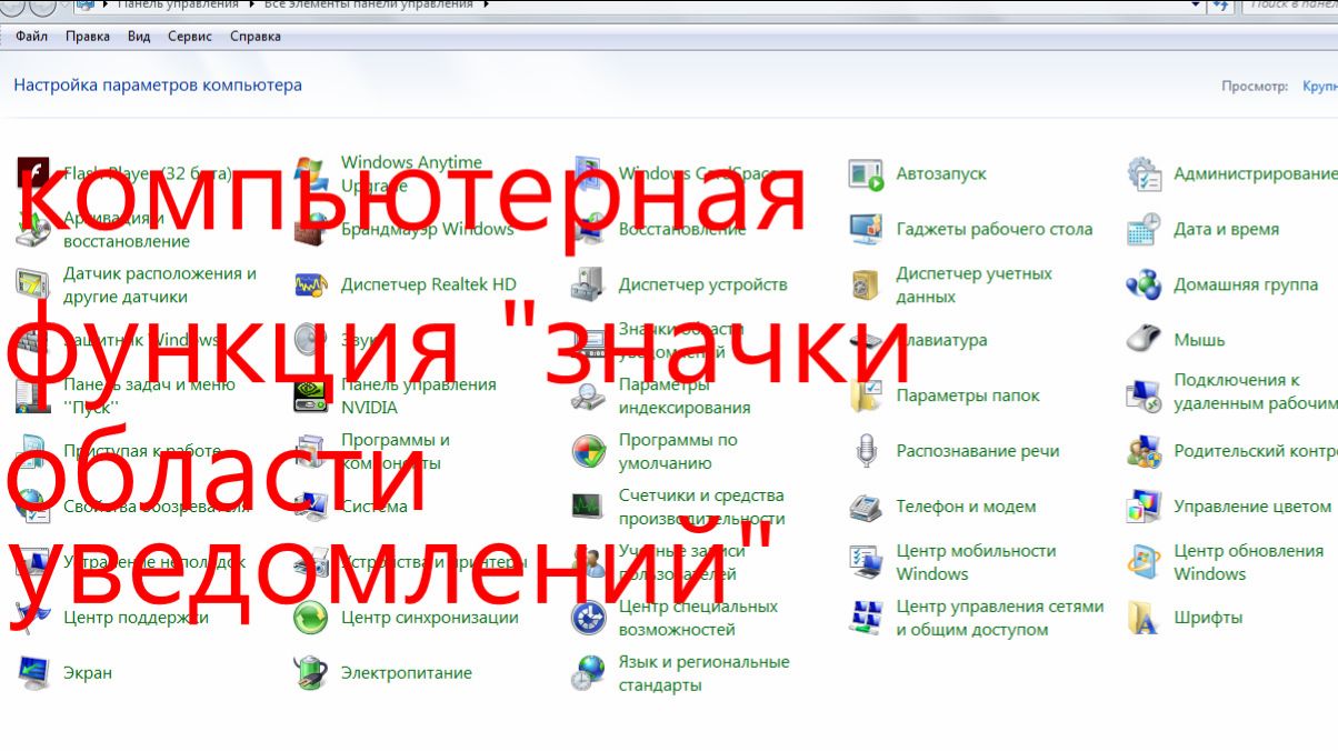 компьютерная функция значки области уведомлений.