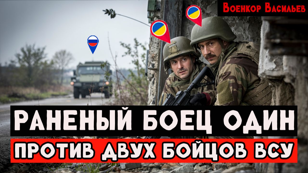 Дистанция 5 метров. Российский солдат в одиночку против двух ВСУшников. Военкор Васильев